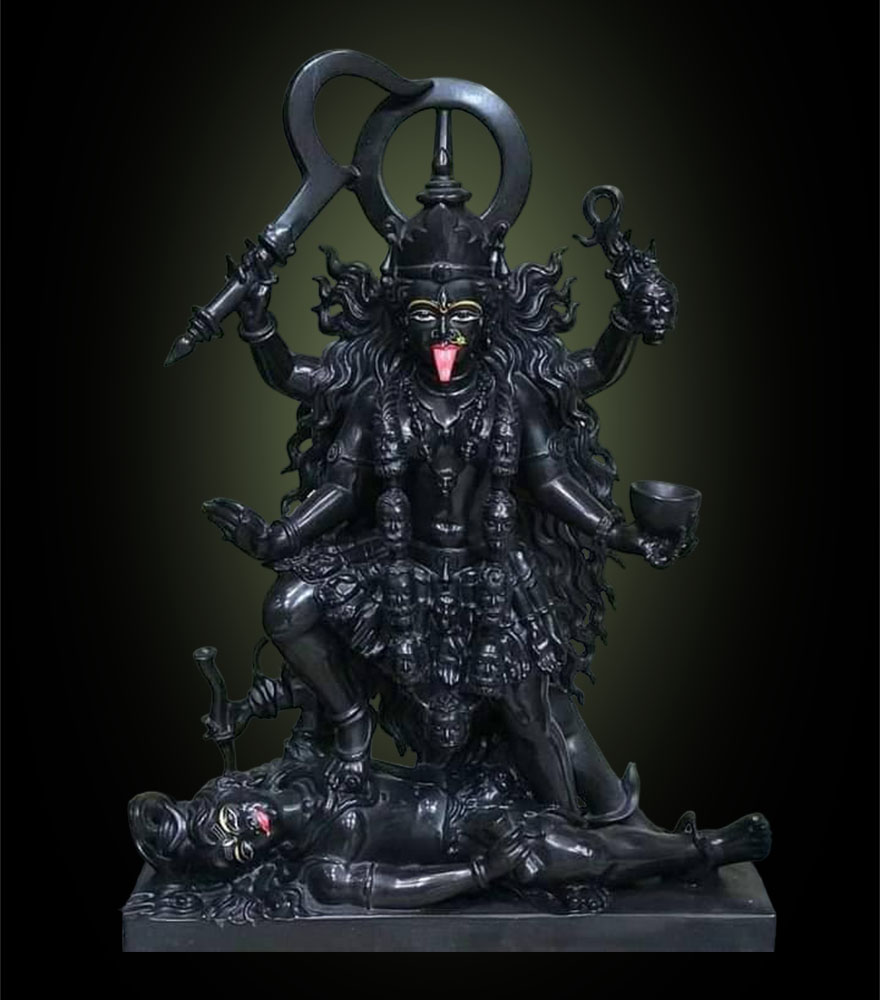 Black Marble Mata Mahakali Moorti - PMAMK01 - Pandey Moorti Arts